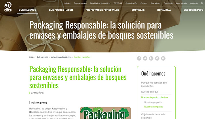 PEFC lanza la campaña “Packaging Responsable” para promover envases y embalajes más sostenibles ...